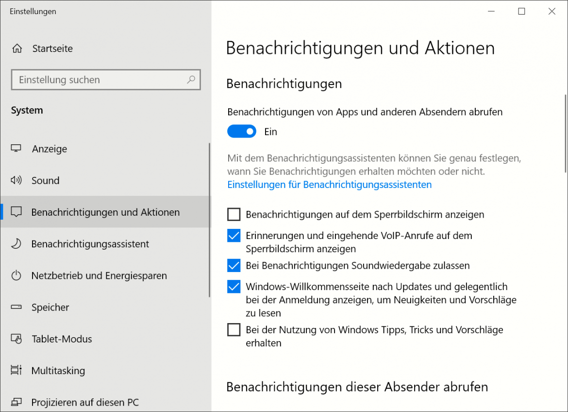 Windows 10 – 19H2, Teil 2: Benachrichtigungen im Detail steuern ...